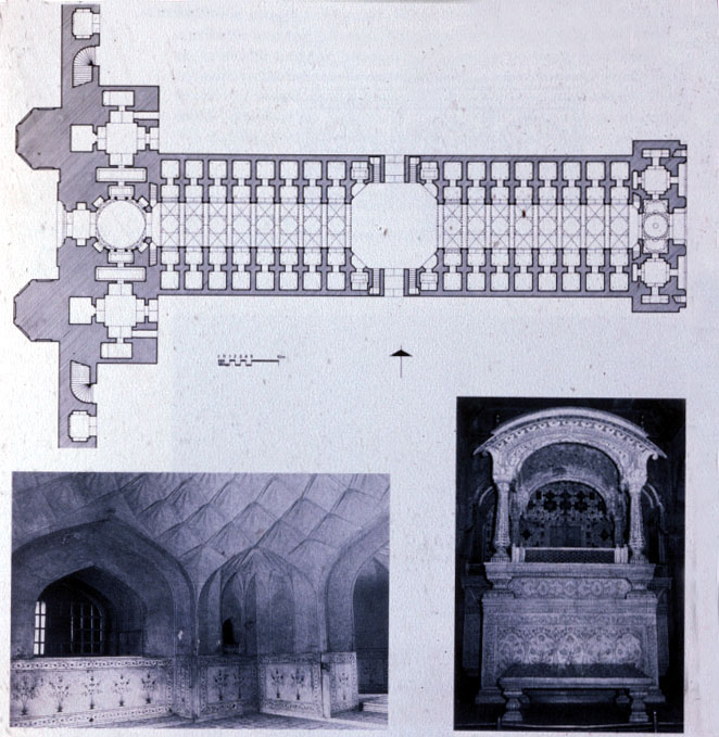 DELHI: Red Fort, Covered Bazaar, Ground Plan and Details